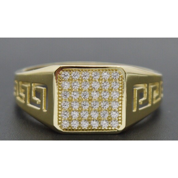 BH Jewelry | Jewelry | Real K Yellow Solid Gold 10mm Cz Mens Greek ...